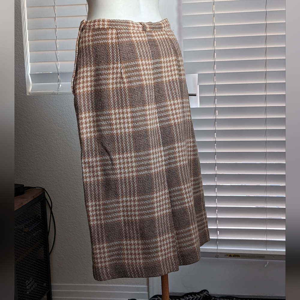 1950s Plaid Tweed Pencil Skirt - Gem